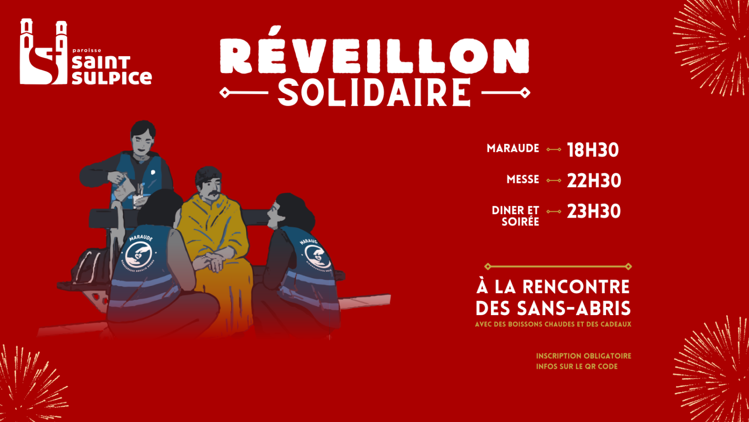 Réveillon Solidaire le 31 décembre 2024 - Paroisse Saint-Sulpice - Paris